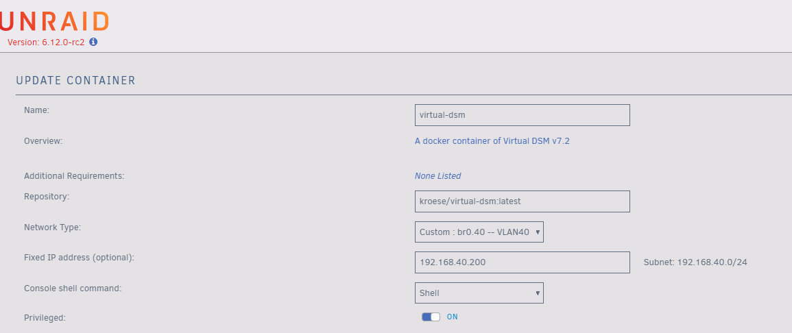 UnRaid - Cannot connect network · Issue #6 · vdsm/virtual-dsm · GitHub