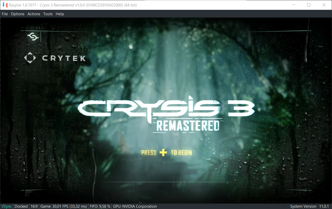 Crysis 3 Remastered - 0100CD3010AE2000 · Issue #3741 · Ryujinx/Ryujinx-Games-List · GitHub