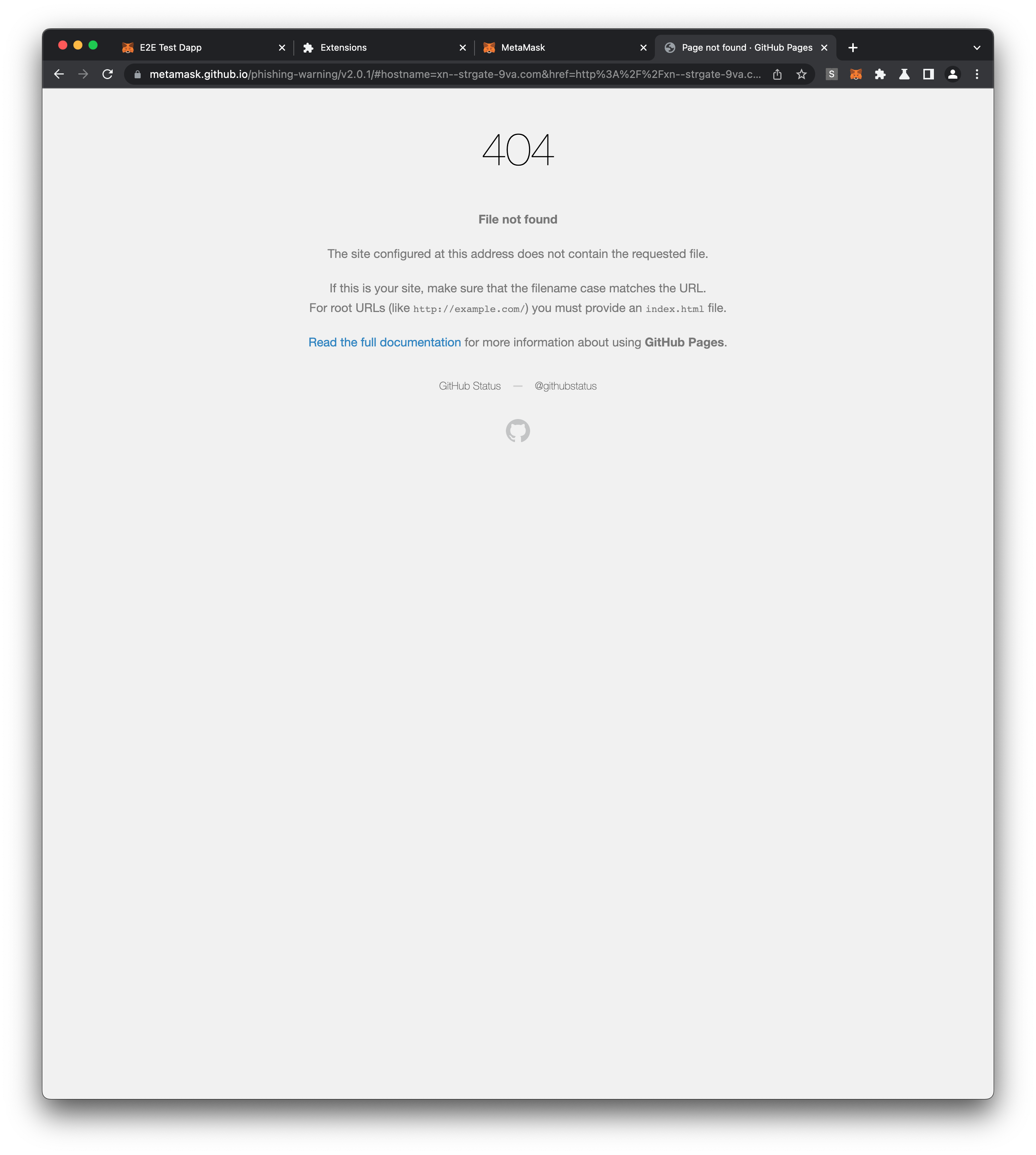 [Bug]: phishing warning page displays a 404 · Issue #18078 · MetaMask/metamask-extension · GitHub