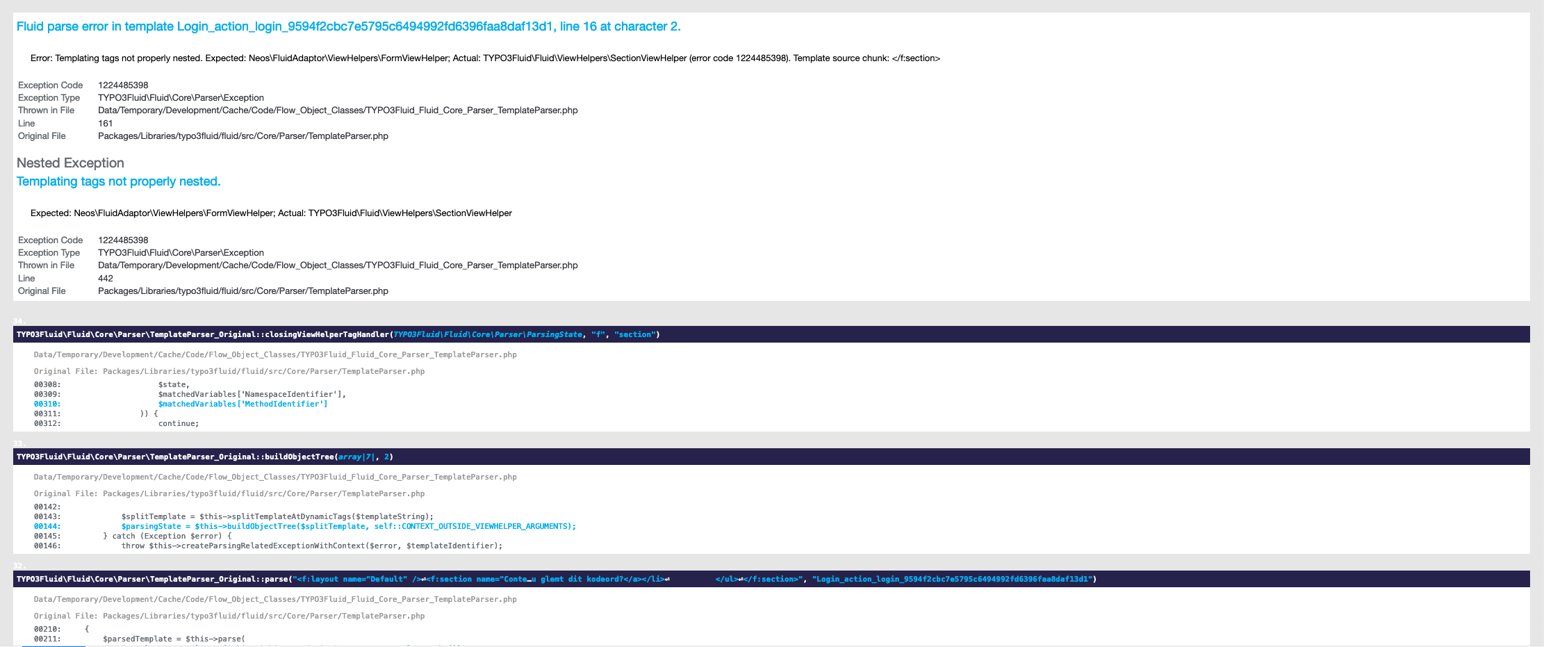 DX: DebugExceptionHandler: Make backtrace code toggable with HTML5 element · Issue #2367 · neos ...