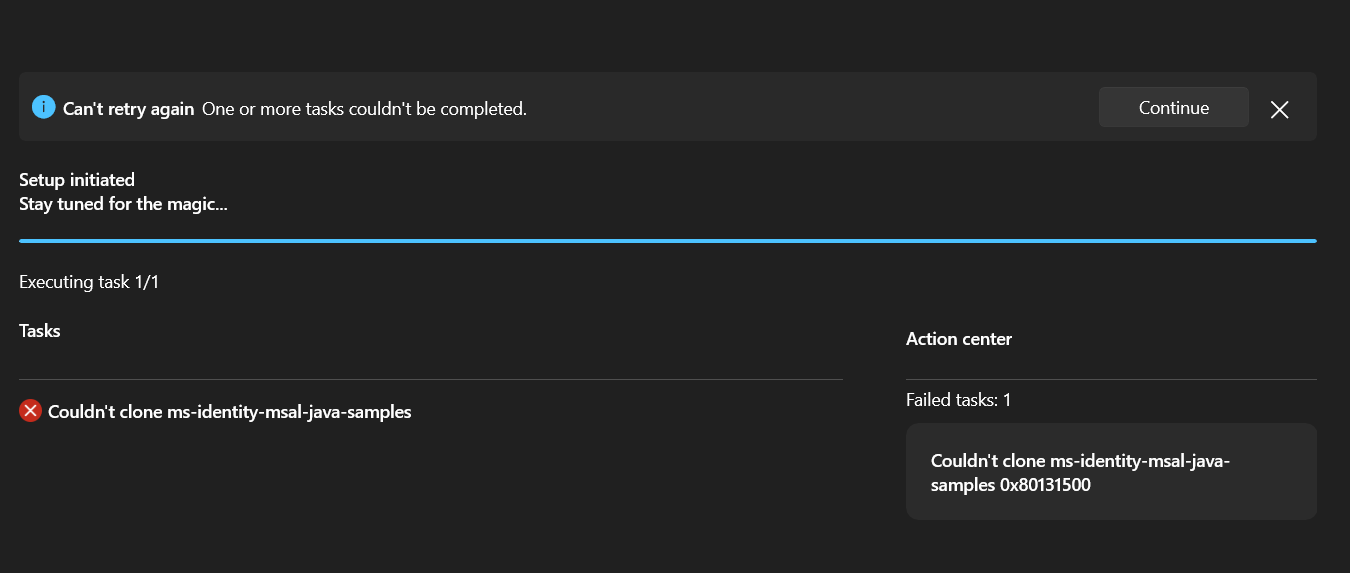 Task retry does nothing · Issue #720 · microsoft/devhome · GitHub