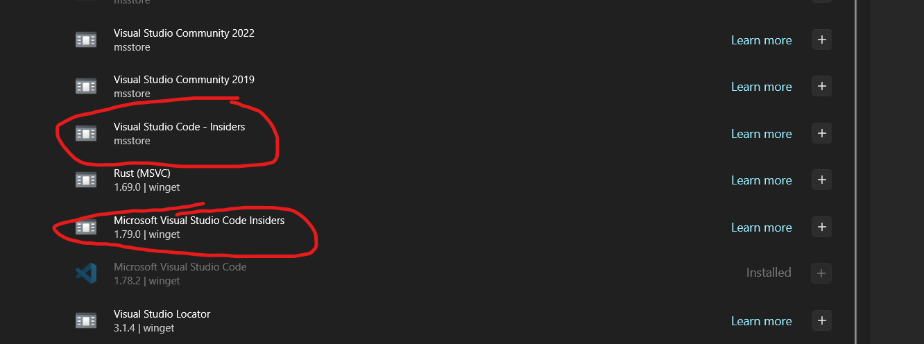 When searching for applications, no context is given around ...