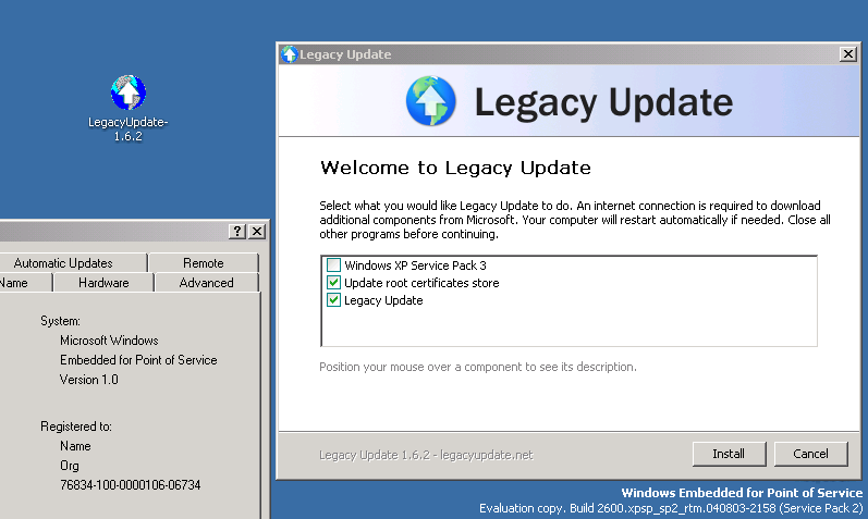 Detect and install XP Embedded service packs in Legacy Update setup ...