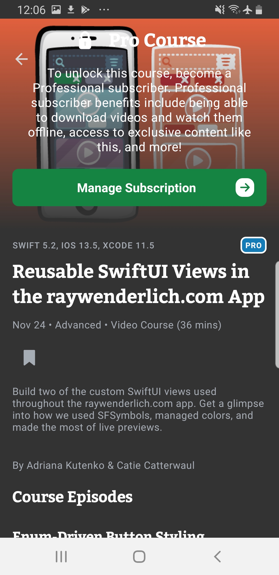 Course Homepage: Locked content remove paragraph · Issue #316 · razeware/emitron-Android · GitHub