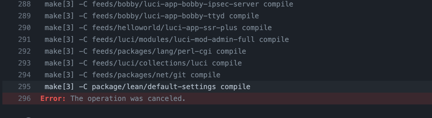 make[3] -C package/lean/default-settings compile 卡住 · Issue #10841 · coolsnowwolf/lede · GitHub
