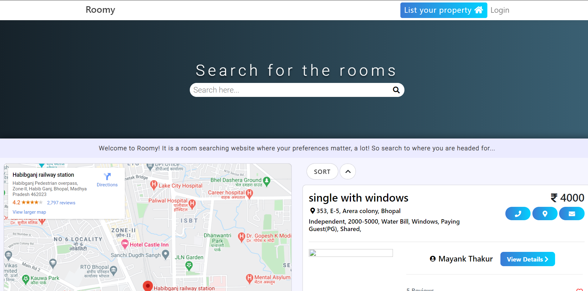 GitHub - mayankist/Roomy: It is a website which provides information about the rooms available ...