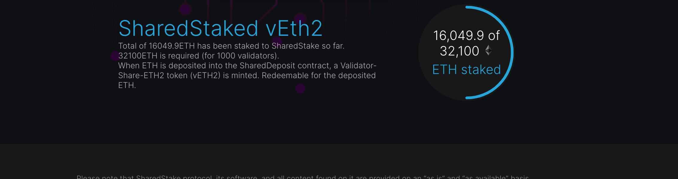 Staking page: The ETH staked progress bar is buggy · Issue #139 · SharedStake/SharedStake-ui ...