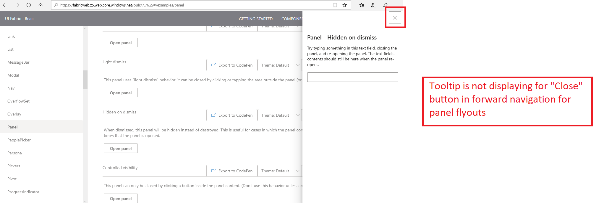 Keyboard Navigation Panel In Forward Navigation Tooltip Is Not Displaying For Panel Flyouts 9007
