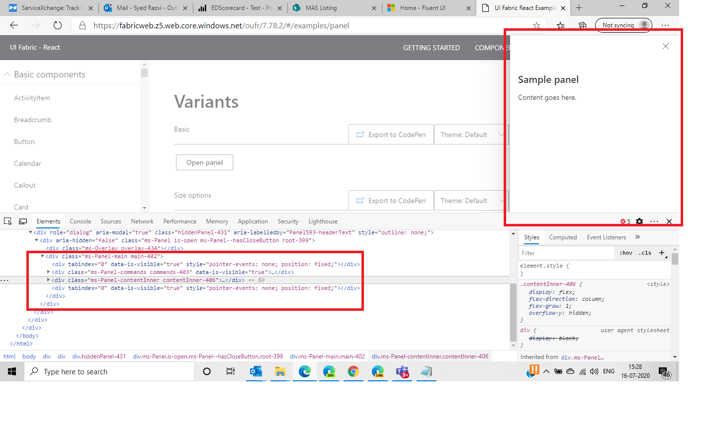 In scan mode, screen reader focus is moving out of panel in backward ...