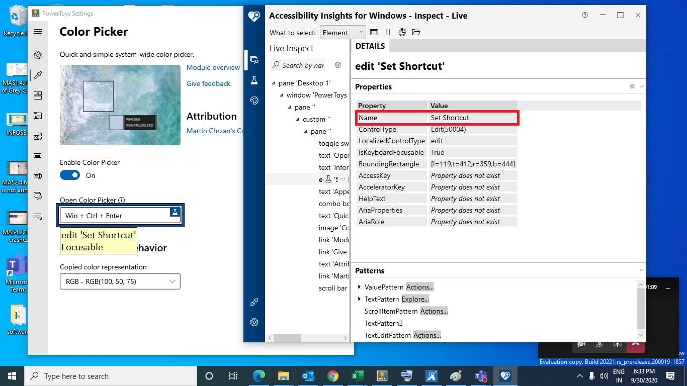 [Screen Reader: Settings>Color Picker]: Label of 'Open Color Picker ...