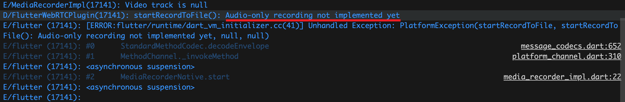 Voice only recording · Issue #587 · flutter-webrtc/flutter-webrtc · GitHub