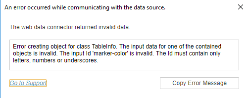 Error creating object for class Tablelnfo. · Issue #1 · fulcrumapp/tableau-webdataconnector · GitHub
