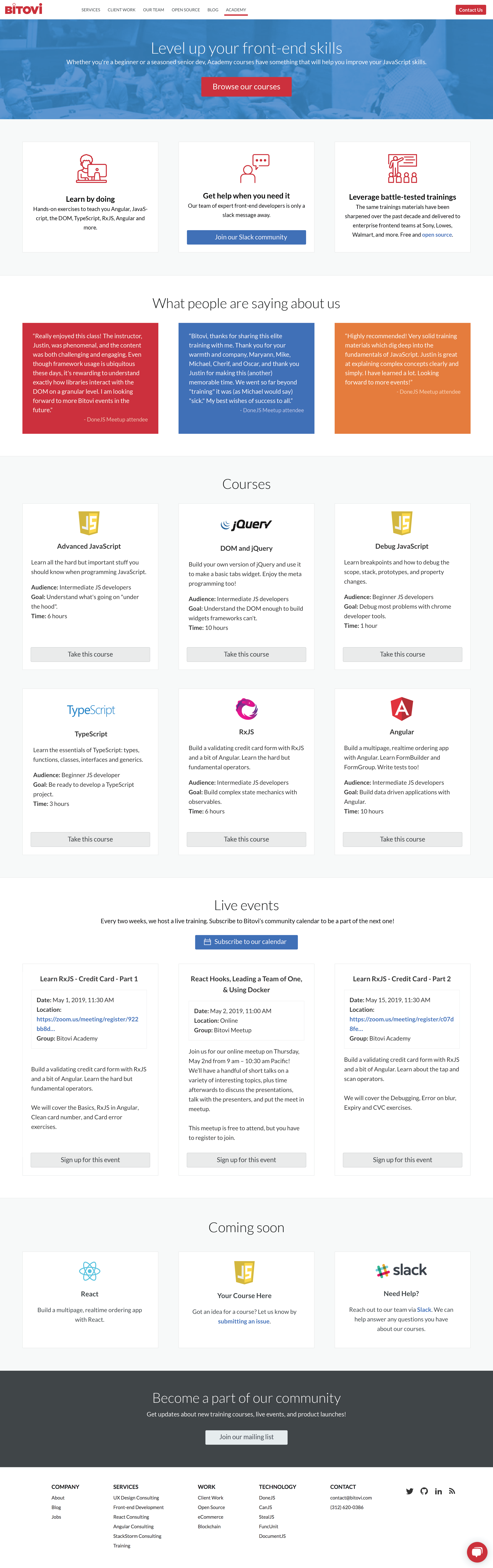 CTA for each course · Issue #127 · bitovi/academy · GitHub