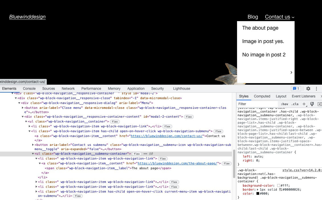 Navigation block: default spacing issue with sub menus · Issue #44714 · WordPress/gutenberg · GitHub