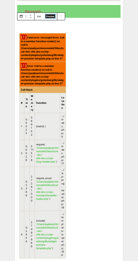 Widget screen: Previewing legacy widgets shows following errors · Issue #25762 · WordPress ...