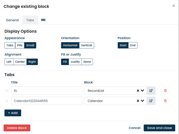 Have just one fill/justify and none option in tabs and navigation blocks · Issue #1060 ...