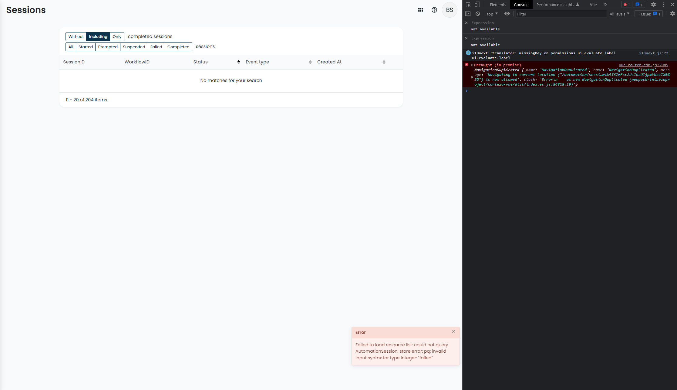 Sorting list of automation workflow sessions does not work · Issue #1041 · cortezaproject ...