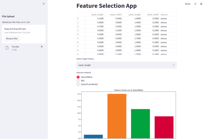 GitHub - irfanamin24/streamlit-selection: Streamlit app where feature ...
