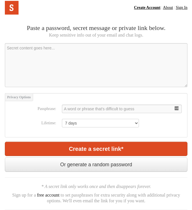 Implement passphrase option to further secure · Issue #836 · pglombardo/PasswordPusher · GitHub