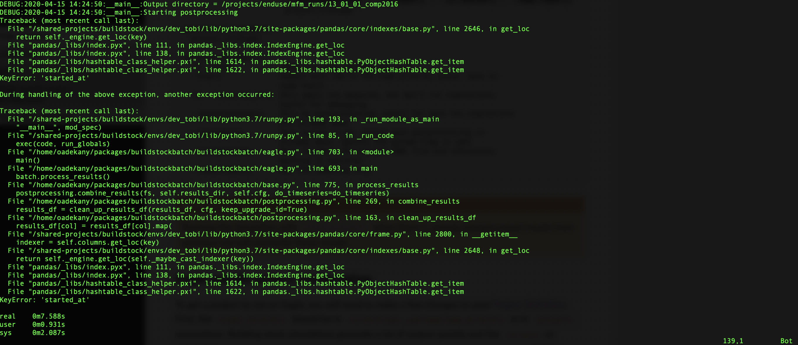 Cryptic error message about "started_at" when there are no simulation ...