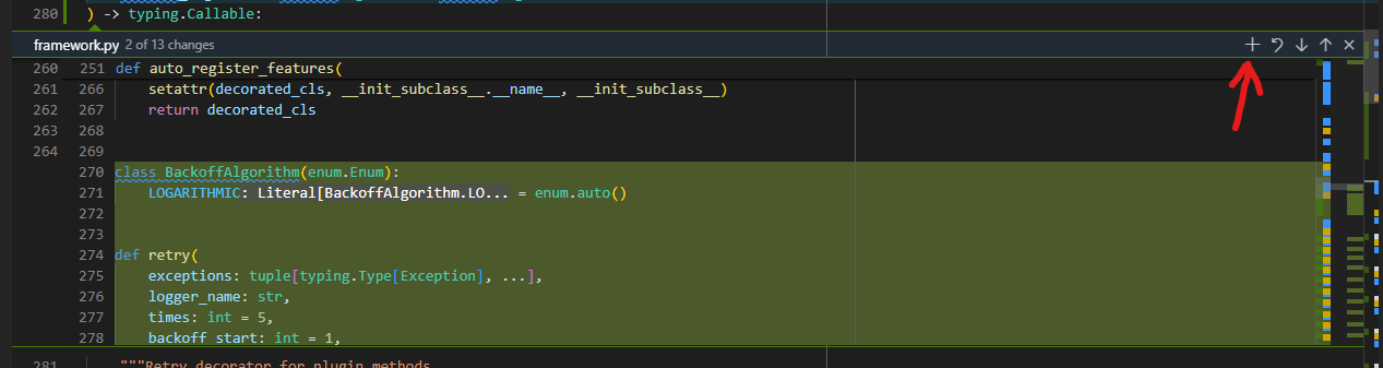 SCM: Add "stage ranges" action/button to diff view · Issue #26067 · microsoft/vscode · GitHub