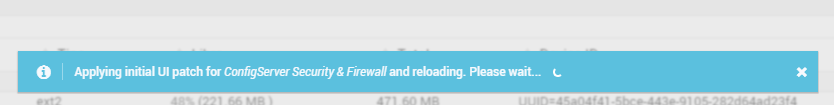 A bug? - Applying initial UI patch for Config Server Security & Firewall and reloading. Please ...