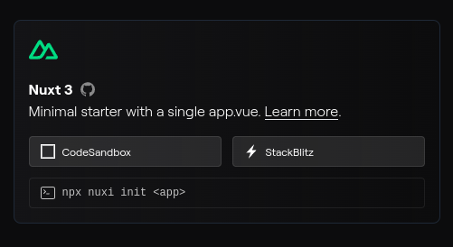 [DX] Shorten the way to try out Nuxt · Issue #19407 · nuxt/nuxt · GitHub
