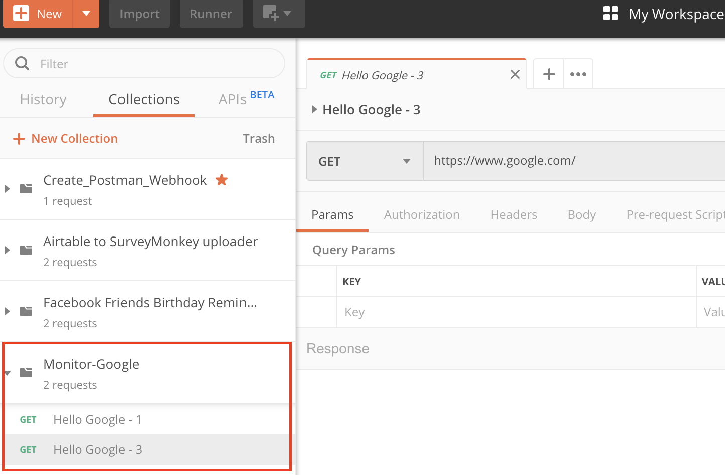 Monitoring request name under the 'VIEW' drop-down does not update if ...