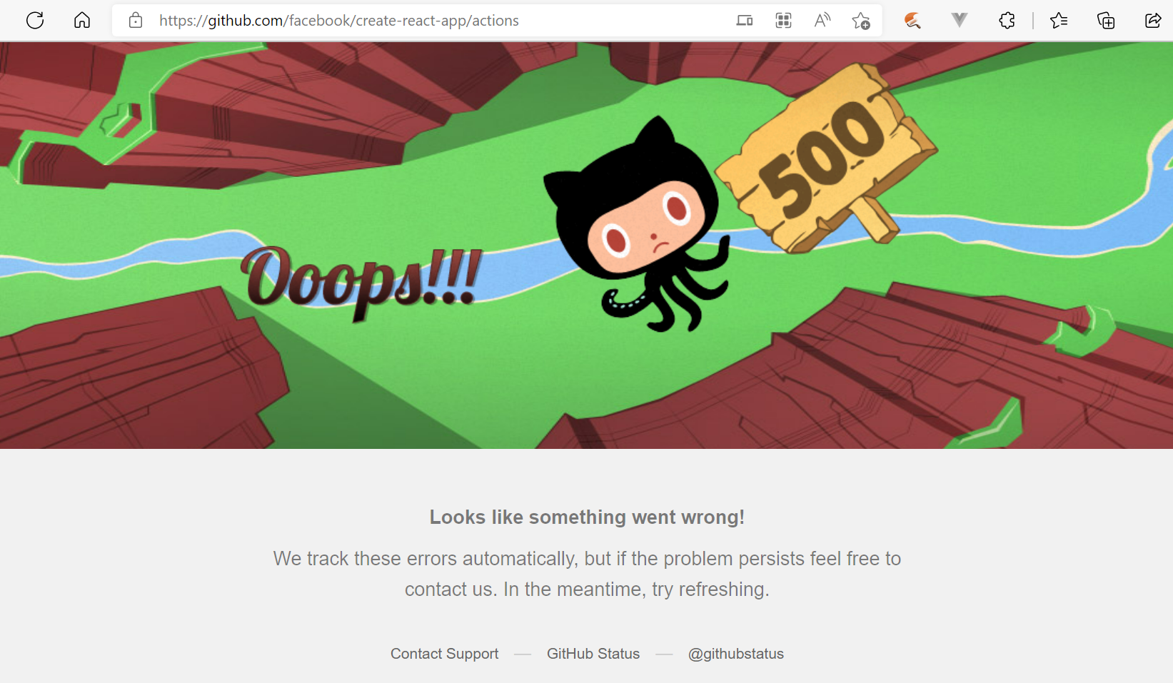 Repo's actions page 500 error · community · Discussion #14829 · GitHub