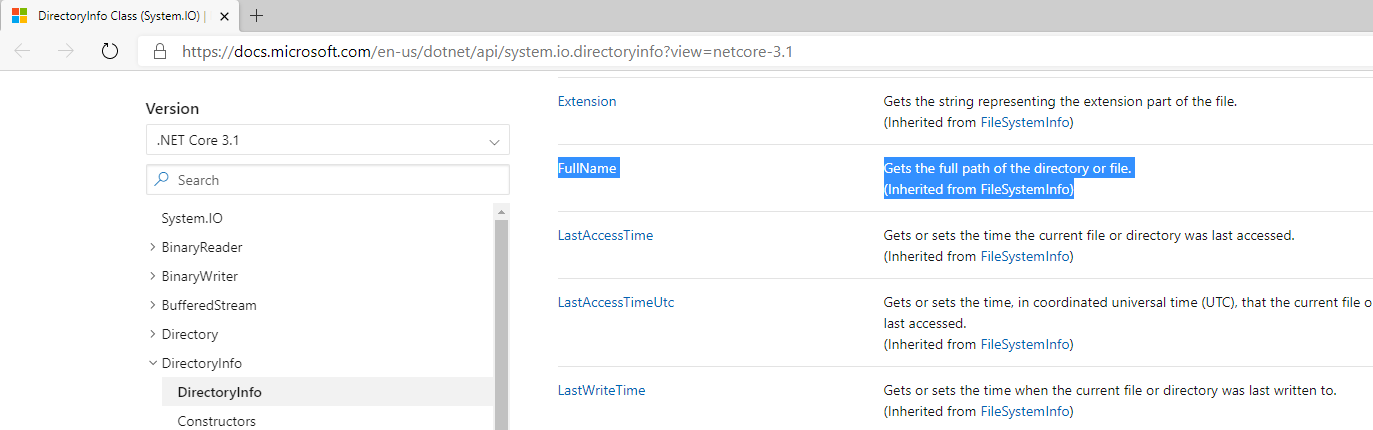 System.IO.DirectoryInfo is missing some properties · Issue #4118 · dotnet/dotnet-api-docs · GitHub