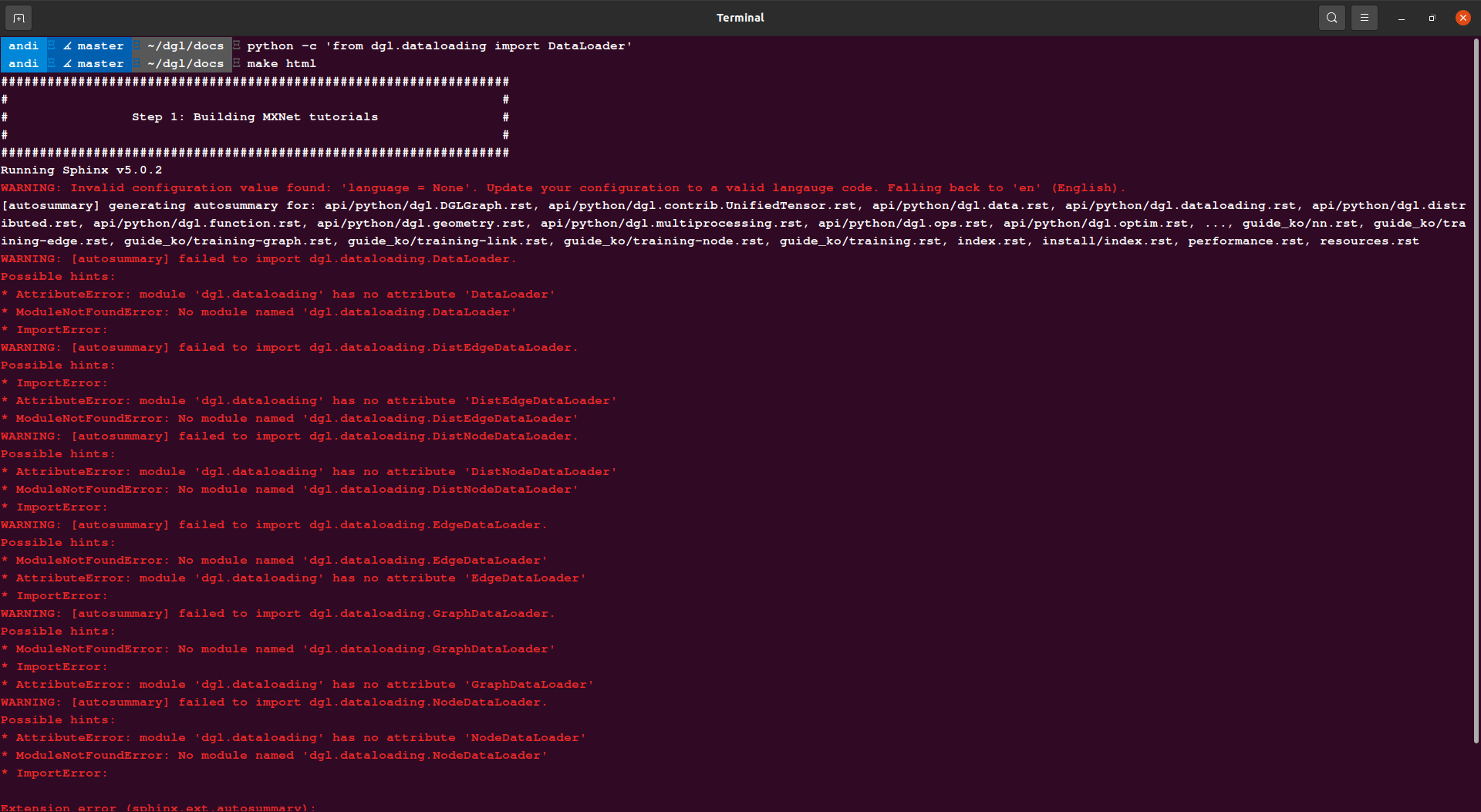 Cannot build DGL documentation · Issue #4484 · dmlc/dgl · GitHub