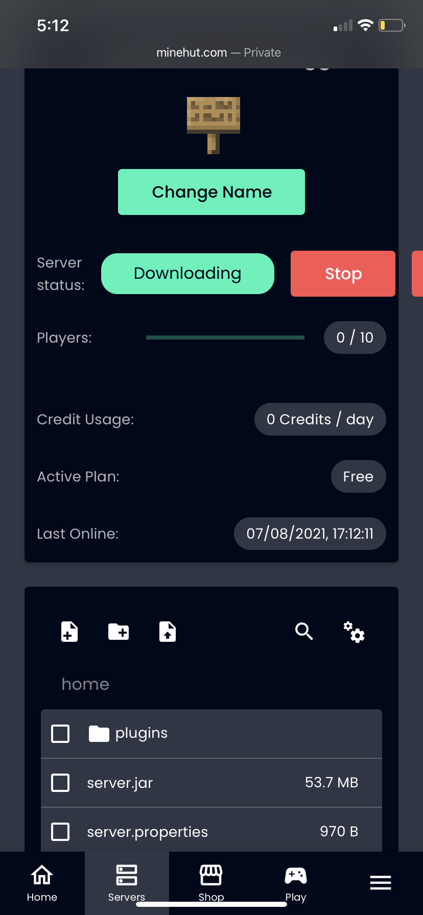Server stuck on “Downloading” · Issue #717 · Minehut/Meta · GitHub