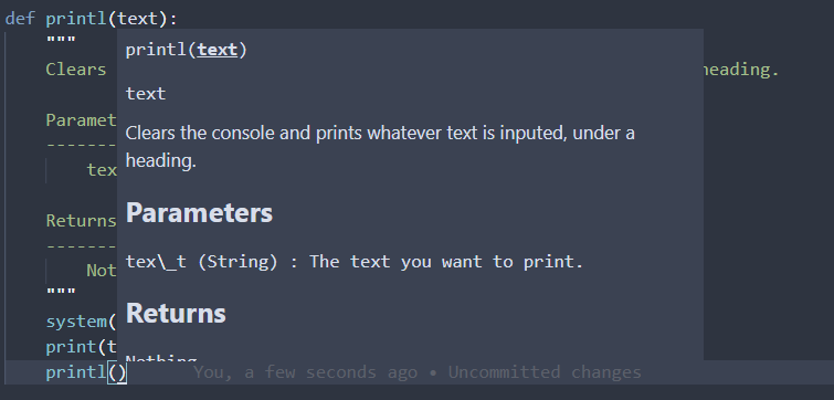 Underscores are escaped with backslashes in Docstrings when writing Python in Visual Studio Code ...