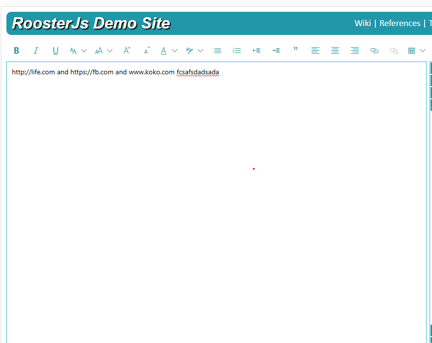RoosterJS does not convert the links to clickable if they are passed to internal content as ...