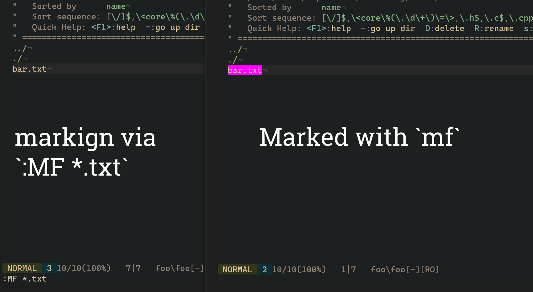 netrw bug: by default moving files via mm or selecting via `:MF` doesn't work on files inside ...