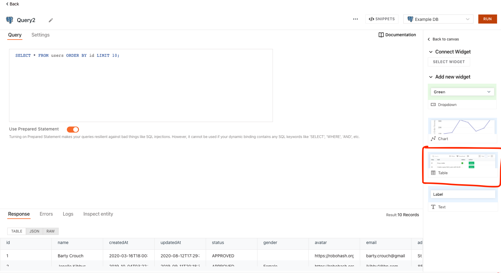 [Task]: Queries to use Table_widget_v2 as suggested table widget instead of Table_widget (v1 ...