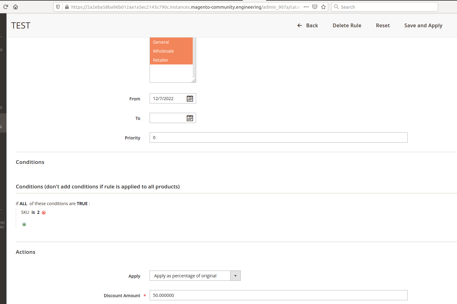 Catalog Rule with SKU is filter is being applied to all products with SKU starting with given ...