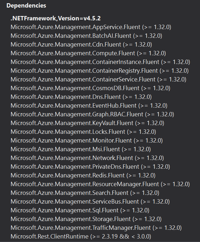 [BUG] The dependencies for the Microsoft.Azure.Management.Fluent package look backwards · Issue ...