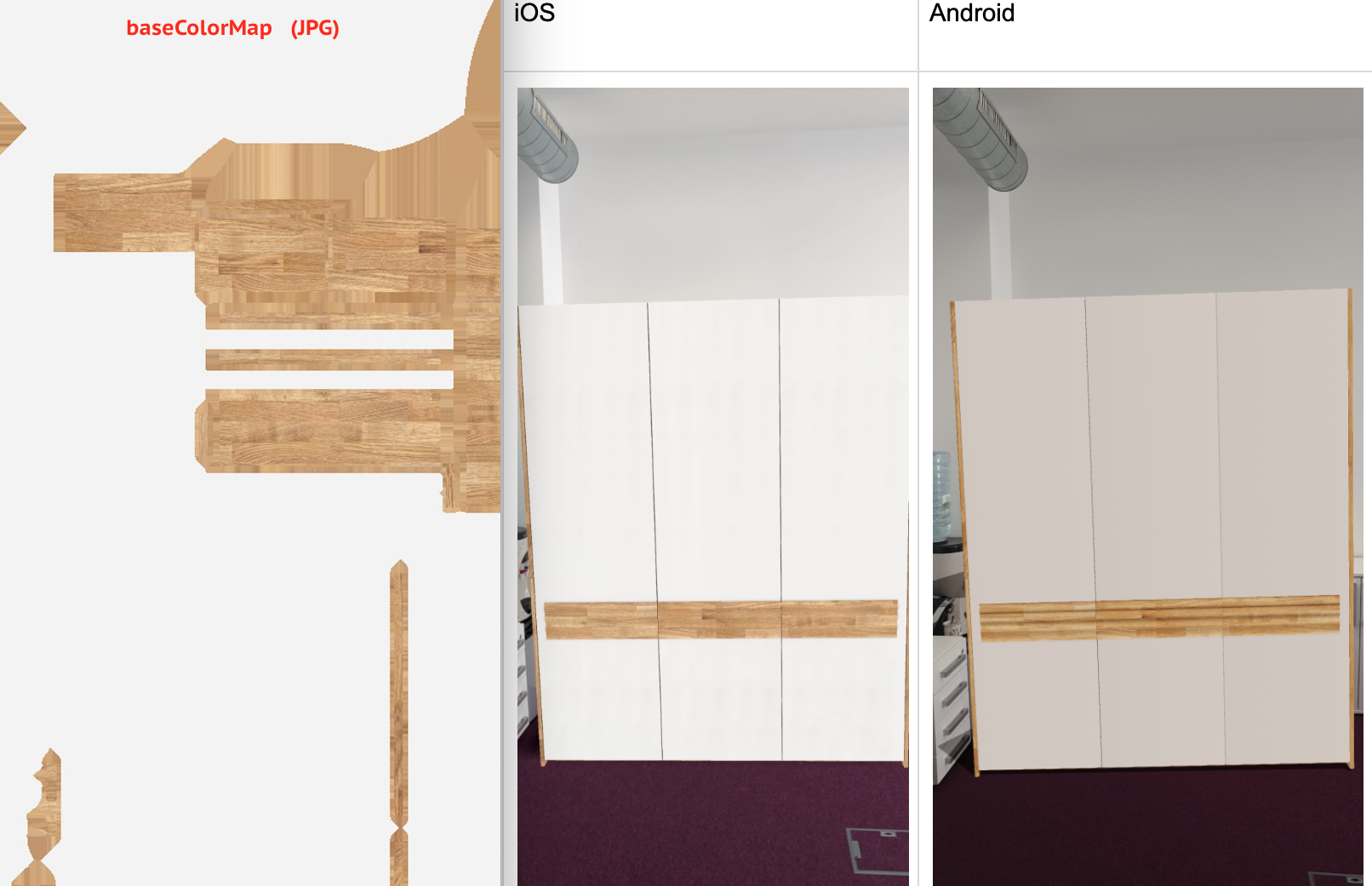 Color of model on scene doesn't match color of texture (warm white instead of white) · Issue ...