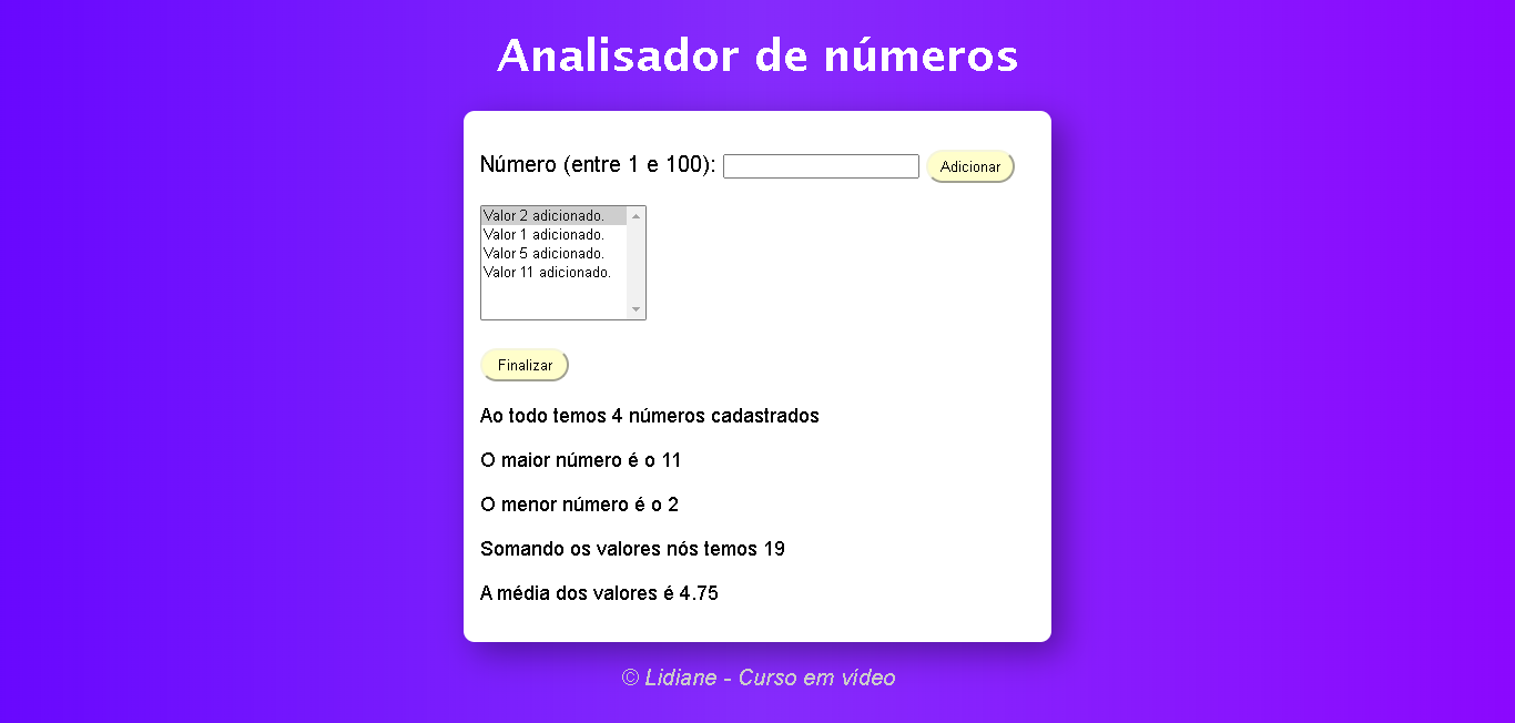 GitHub - LidianeMoreiraSilva/Analisador-de-numeros: Projeto desenvolvido no curso de JavaScript ...