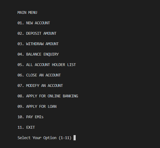 GitHub - Shashikant-alt/Bank-Management-System