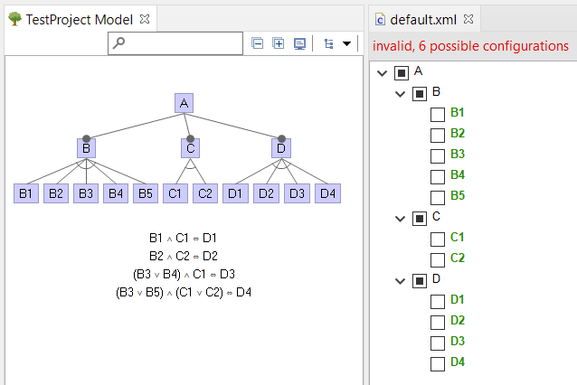 Explanations in configuration editor contain cycles and automatic ...
