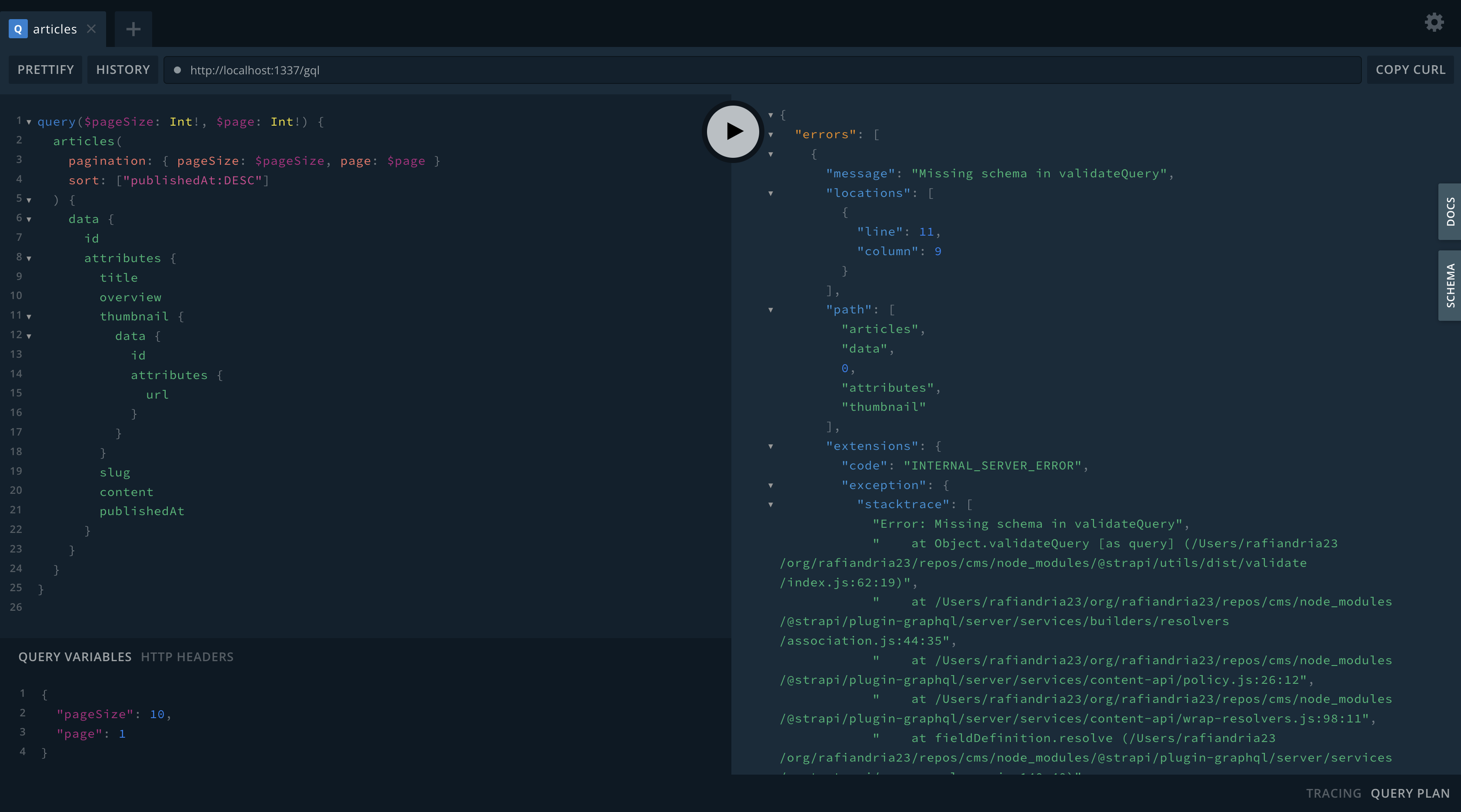 Missing `schema` in `validateQuery` after upgrading to `v4.13.1` · Issue #17875 · strapi/strapi ...