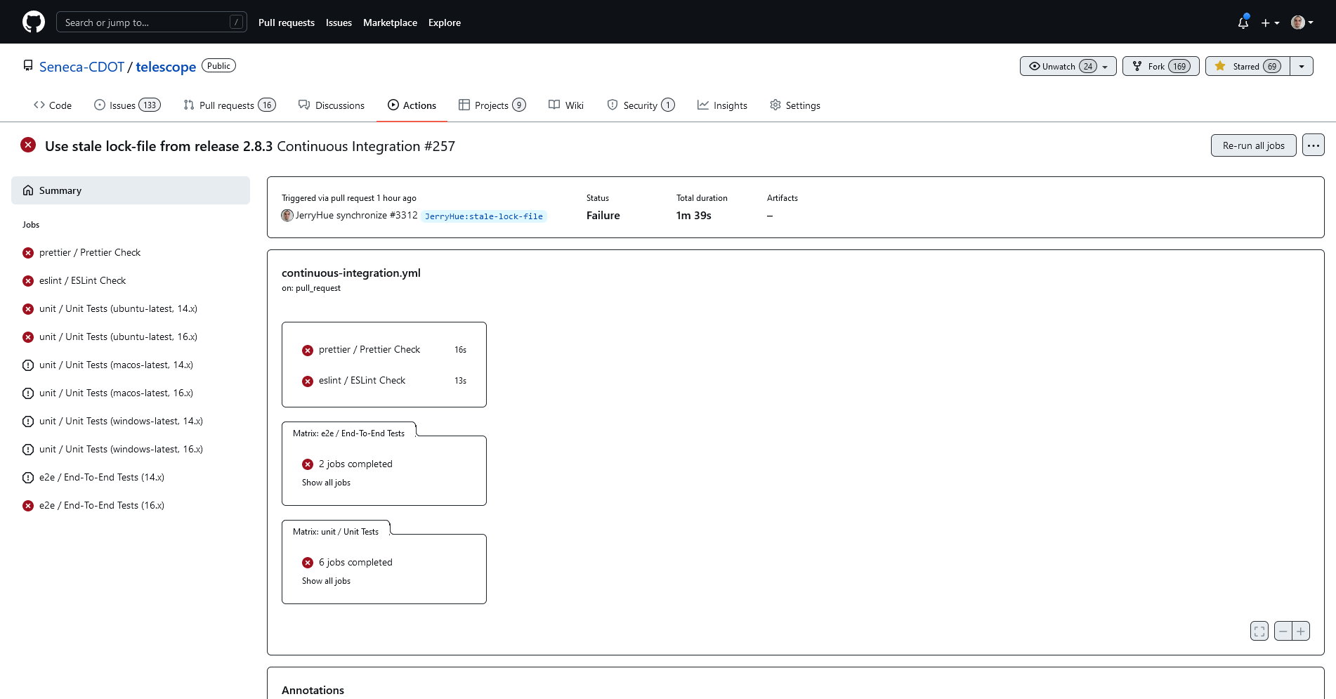 CI overlooks mismatched pnpm-lock.yaml file · Issue #3311 · Seneca-CDOT/telescope · GitHub