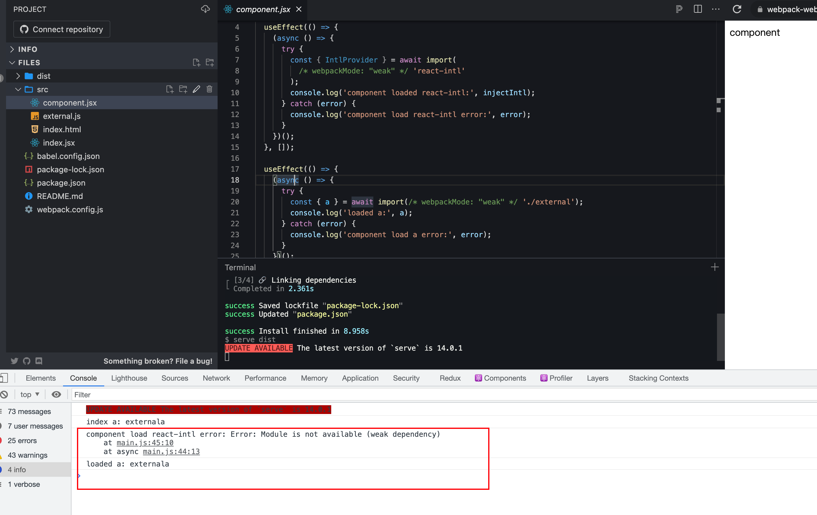 webpackMode: "weak" is fail, When module is in node_modules · Issue ...