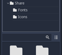 Small bug + improvement to the folder list icon in the filesystem dock ...