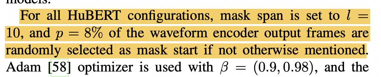 Clarification of value of mask_prob for HuBERT replication. · Issue ...
