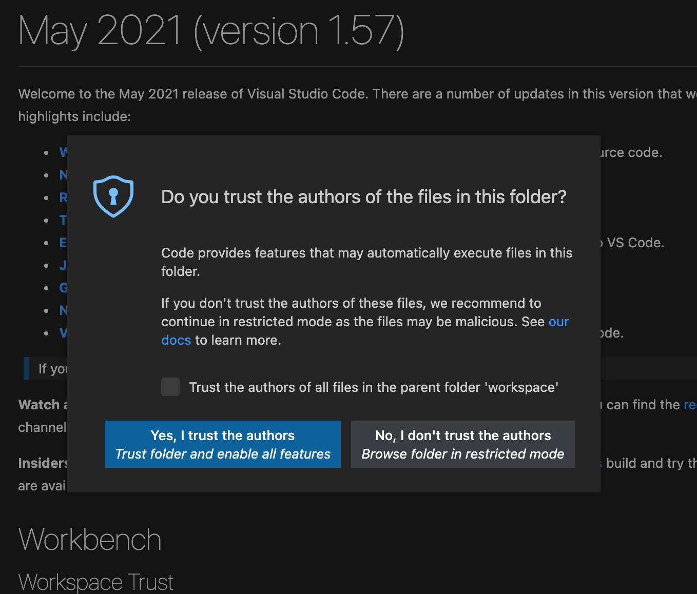 Trust Which Folder · Issue 126067 · Microsoftvscode · Github 