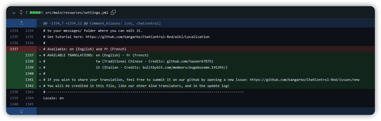 Missing Italian localization? · Issue #2099 · kangarko/ChatControl · GitHub