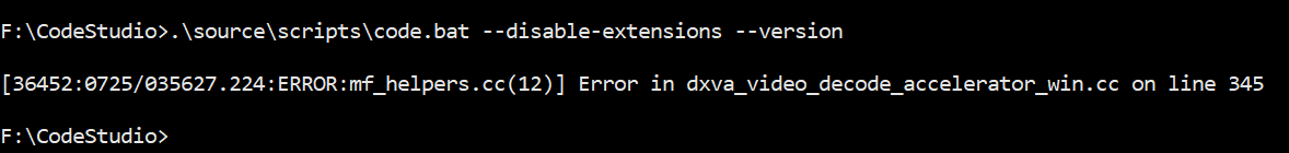 Callling .\vscode\scripts\code.bat --version does not print the version ...
